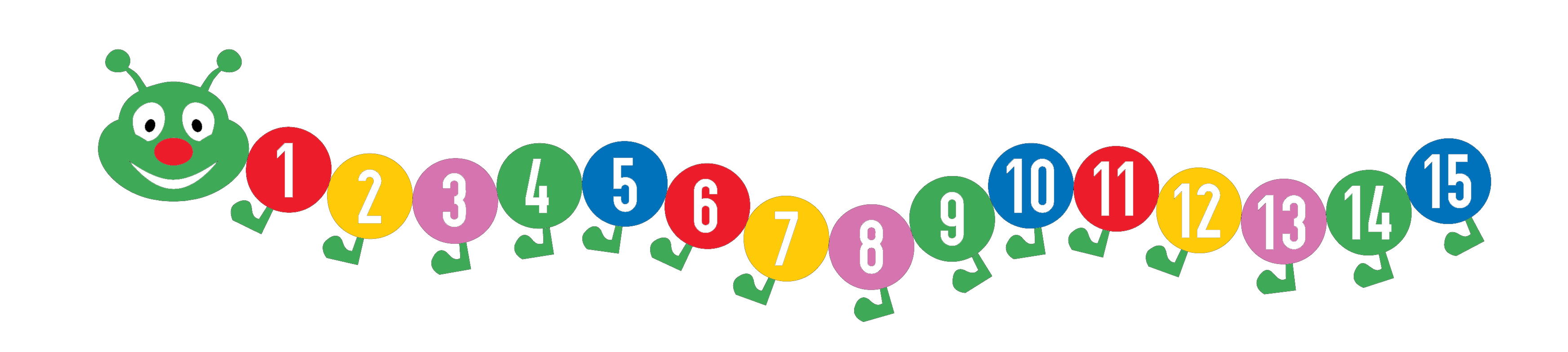 Cijfer rups 1-15 / P1H7 - Pleinplakkers